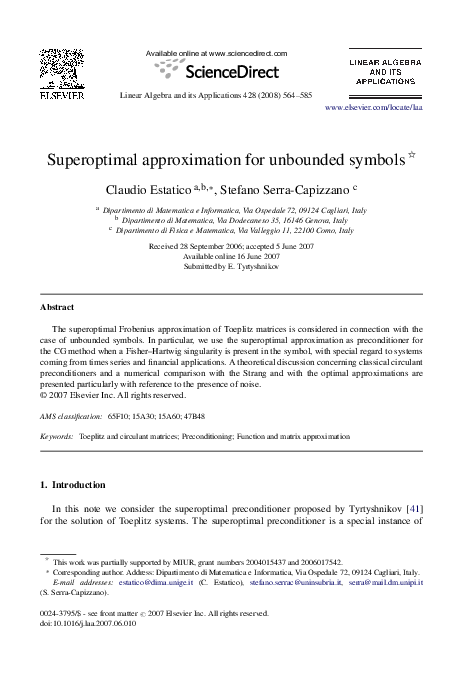 (PDF) Superoptimal approximation for unbounded symbols