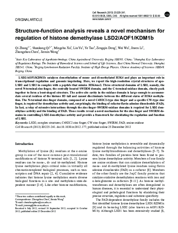 (PDF) Structure-function analysis reveals a novel mechanism for ...
