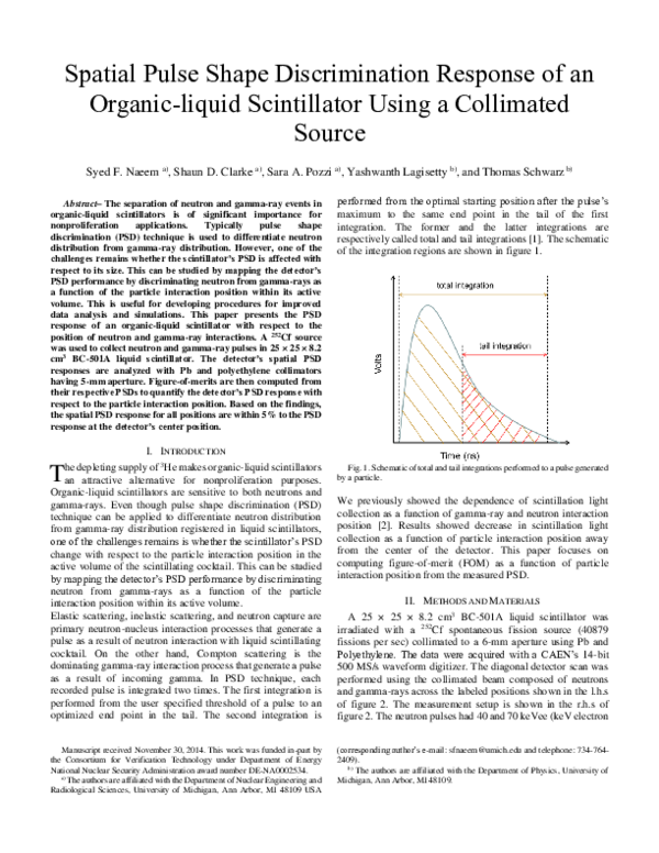 (PDF) Spatial pulse shape discrimination response of an organic-liquid ...