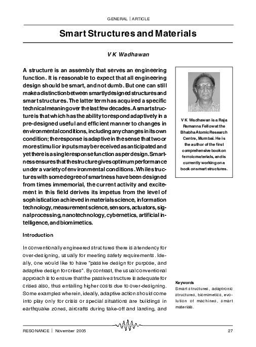 (PDF) Smart Structures and Materials