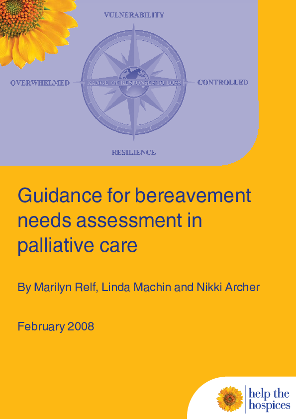 (PDF) Guidance for bereavement needs assessment in palliative care