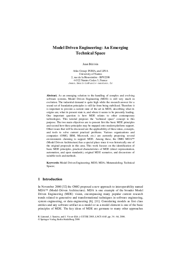 Pdf Understanding Model Driven Engineering Trends