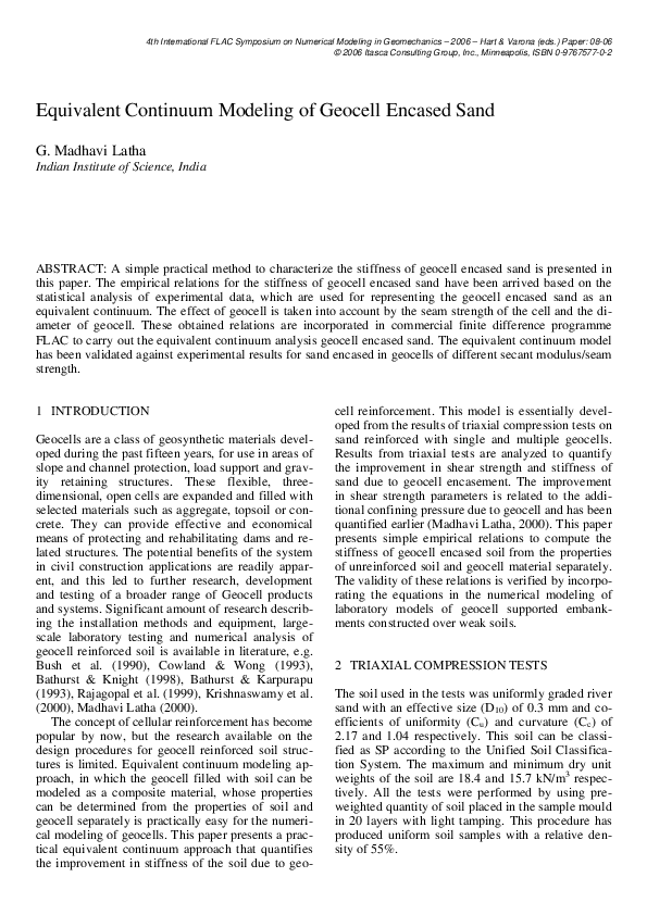 (PDF) FLAC and Numerical Modeling In Geomechanics