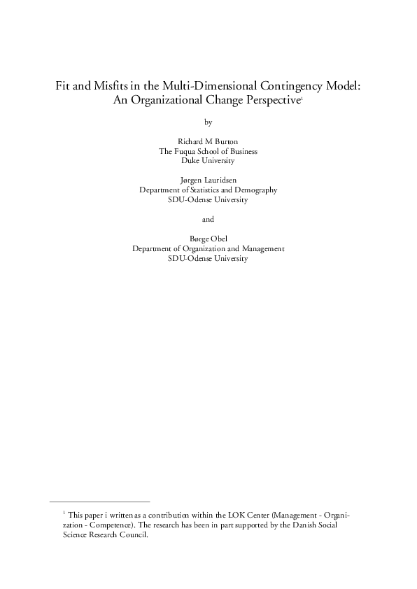(PDF) Fit and misfits in the multi-dimensional contingency model: An ...