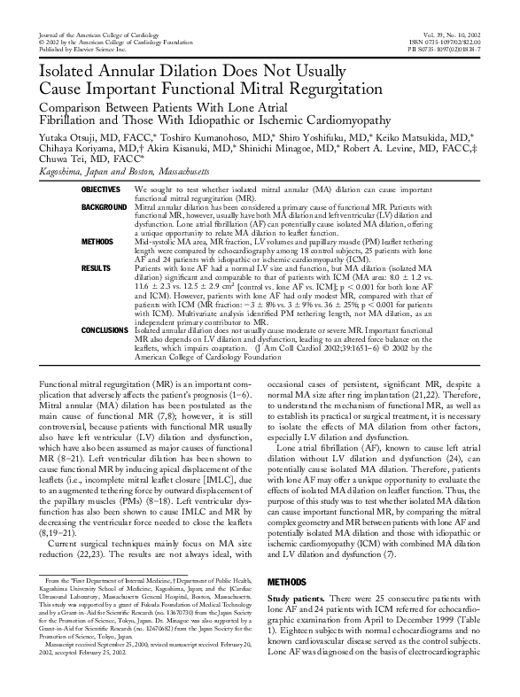 (PDF) Isolated annular dilation does not usually cause important ...