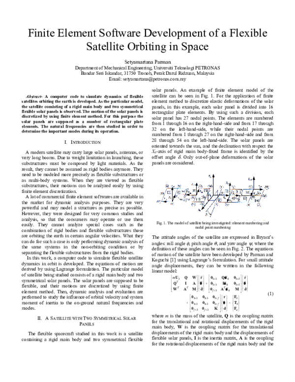(PDF) Finite Element Software Development of a Flexible Satellite ...