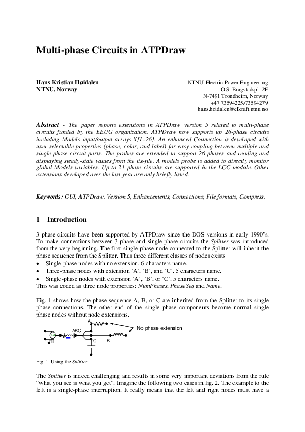 (PDF) Multi-phase circuits in ATPDraw