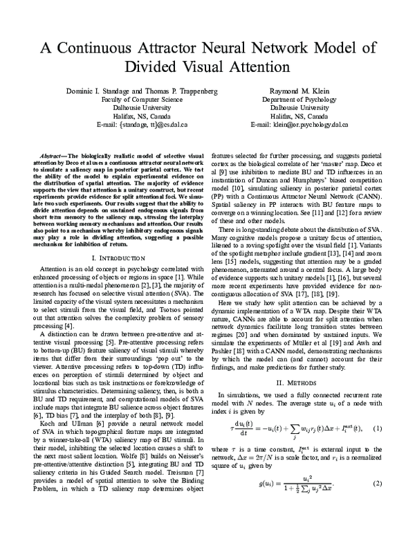 (PDF) A continuous aittractor neural network model of divided visual attention