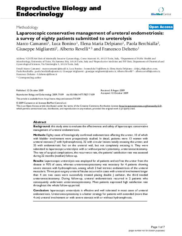 (PDF) Reproductive Biology and Endocrinology Laparoscopic conservative ...