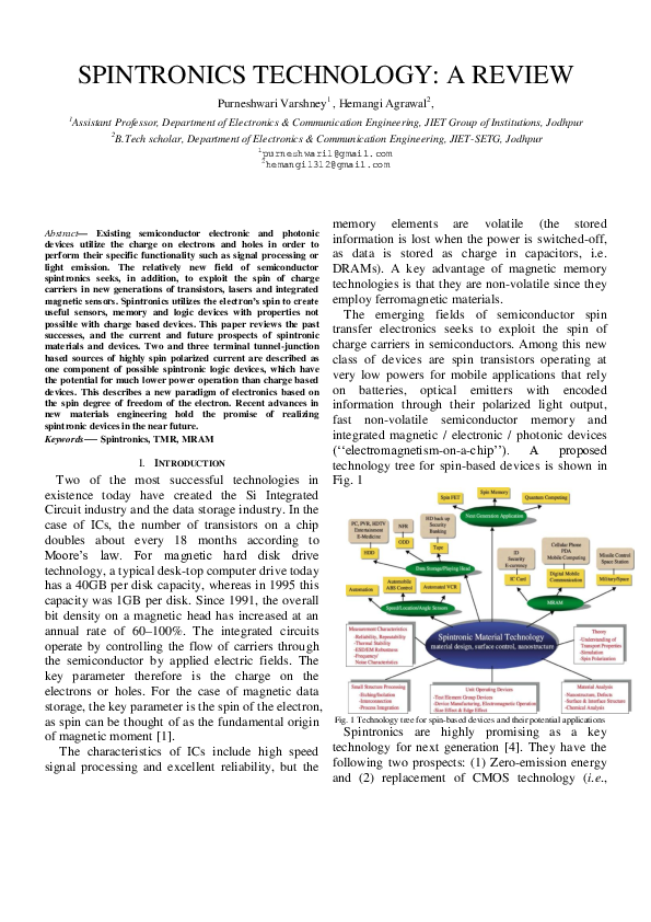 (PDF) Spintronics Technology: A Review