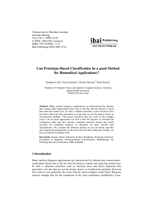 (PDF) Can Prototype-Based Classification be a good Method for ...