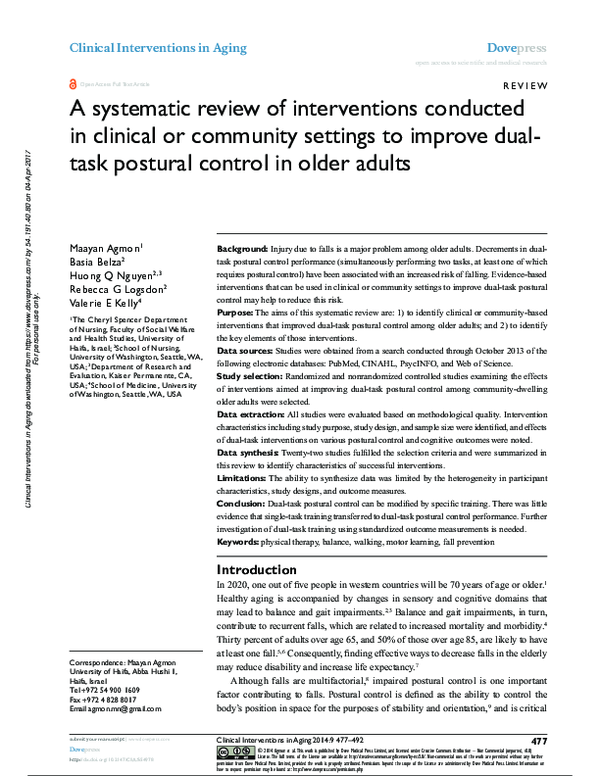 (PDF) A systematic review of interventions conducted in clinical or ...