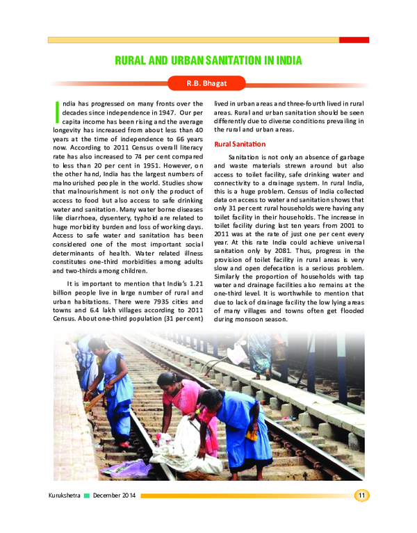 (PDF) Rural and Urban Sanitation in India