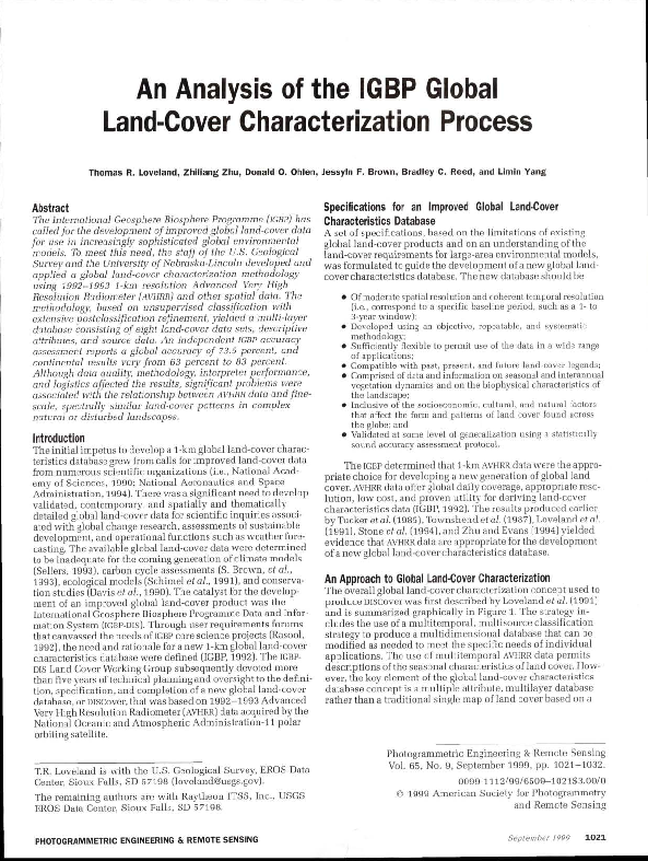 (PDF) An analysis of the IGBP global land-cover characterization process