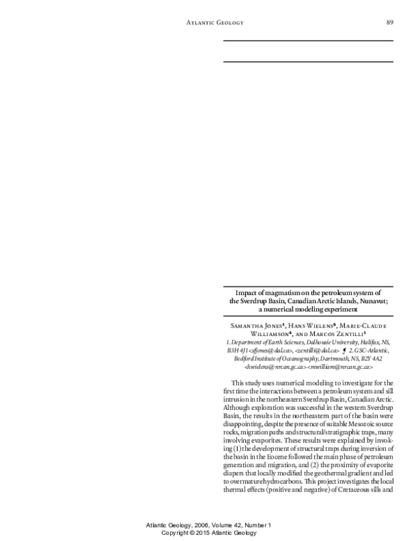 (PDF) Impact of Magmatism on Petroleum Systems in the Sverdrup Basin ...