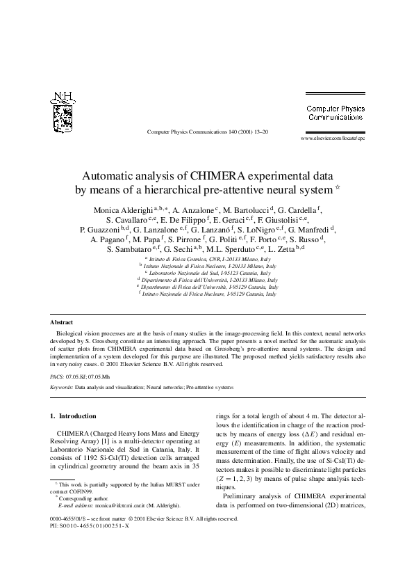 (PDF) Automatic analysis of CHIMERA experimental data by means of a ...