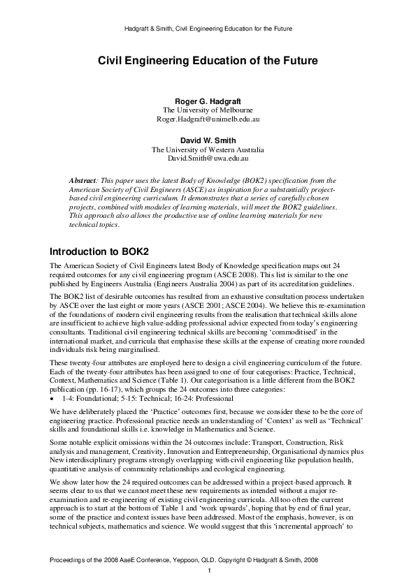 (PDF) Civil Engineering Education of the Future