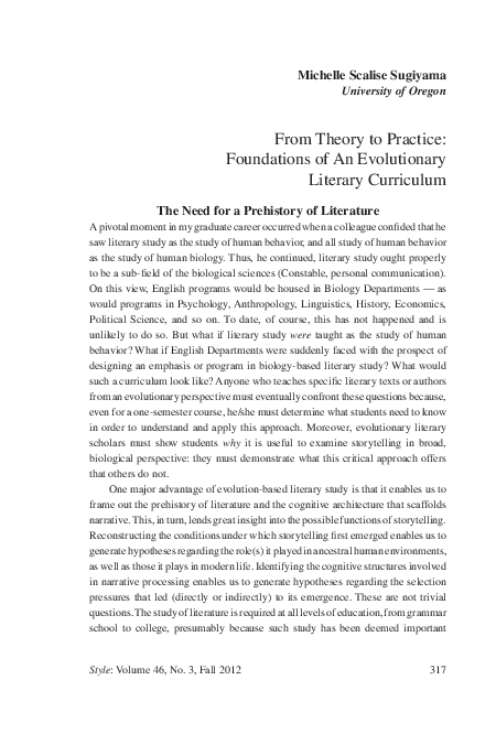 (PDF) From Theory to Practice: Foundations of An Evolutionary Literary ...