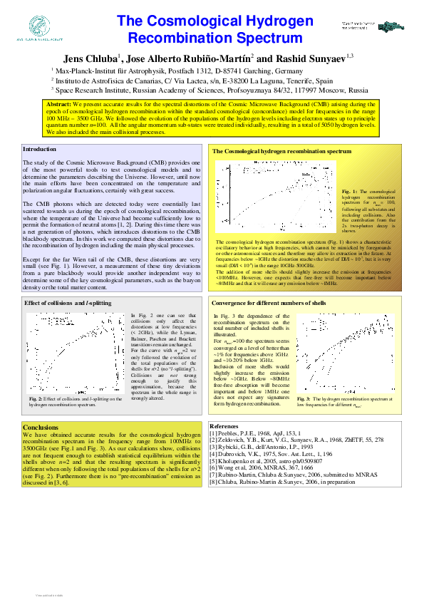 (PDF) The Cosmological Hydrogen Recombination Spectrum