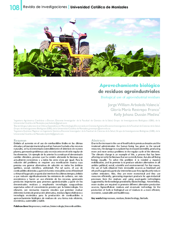 (PDF) Aprovechamiento biológico de residuos agroindustriales
