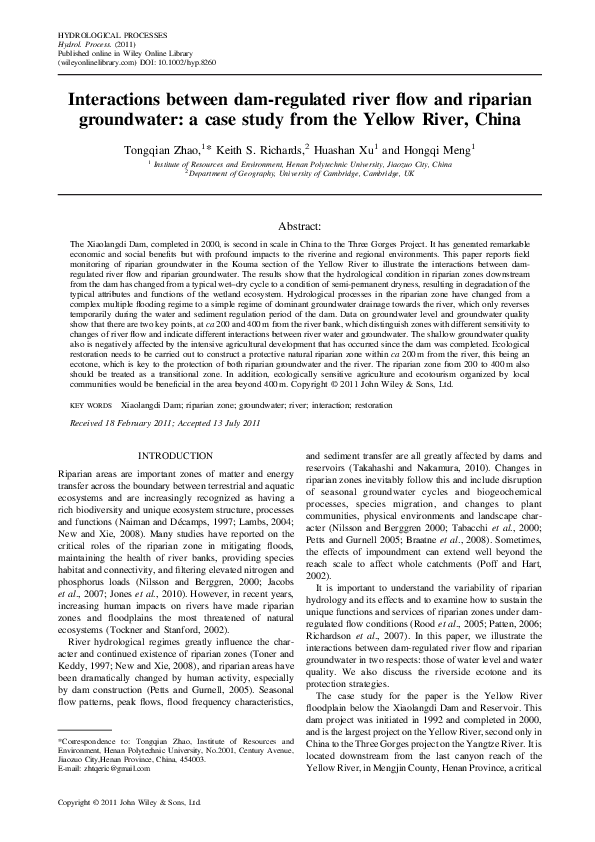 (PDF) Interactions between dam-regulated river flow and riparian ...