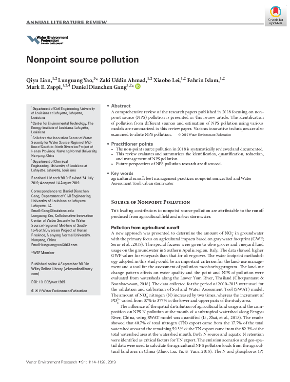 (PDF) Nonpoint Source Pollution