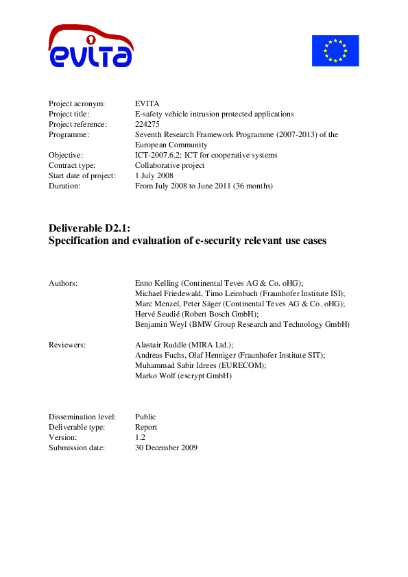 (PDF) Specification and evaluation of e-security relevant use cases ...