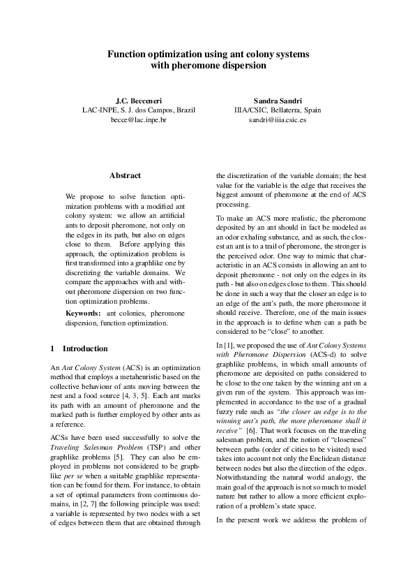 (PDF) Ant Colony Optimization with Pheromone Dispersion