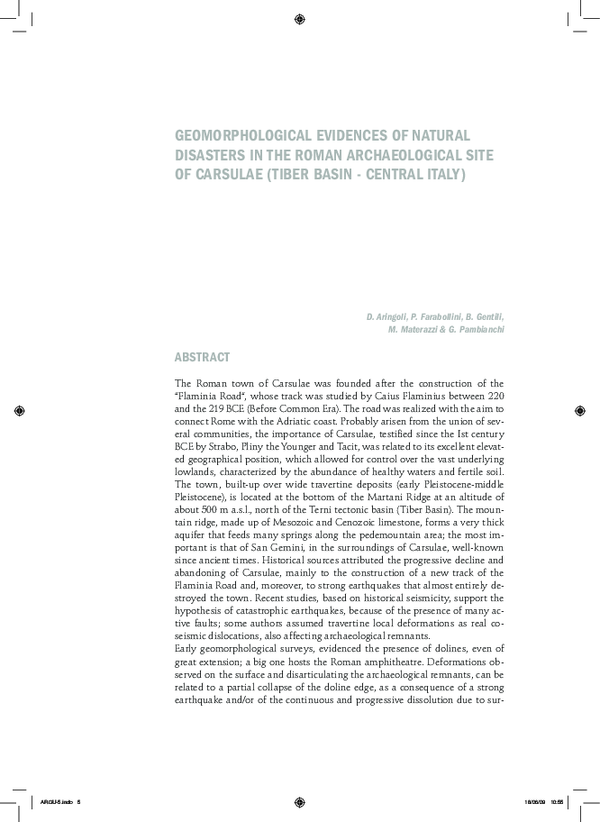 (PDF) Geomorphological Evidences of Natural Disasters in the Roman ...