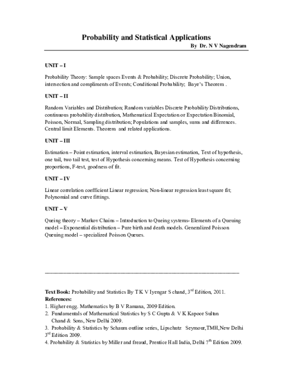 (PDF) Probability and Statistical Applications - Distributions