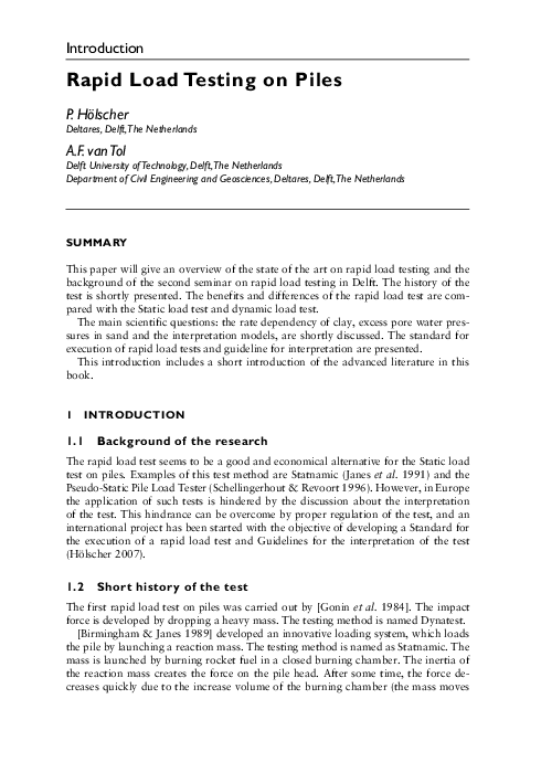 (PDF) Rapid Load Testing on Piles