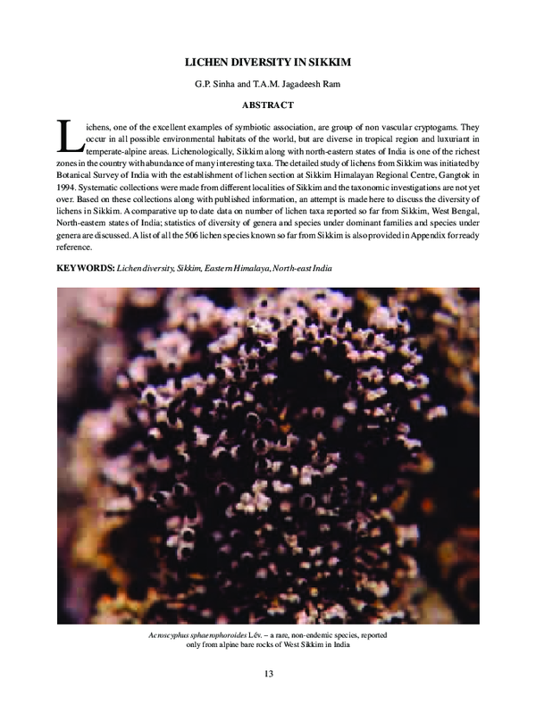 (PDF) Lichen Diversity in Sikkim