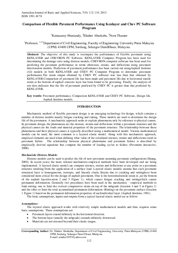 (PDF) Comparison of Flexible Pavement Performance Using Kenlayer and ...