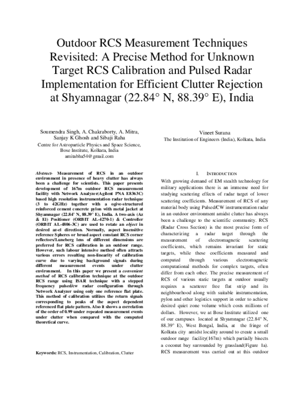 (PDF) Outdoor RCS Measurement Techniques Revisited: A Precise Method ...