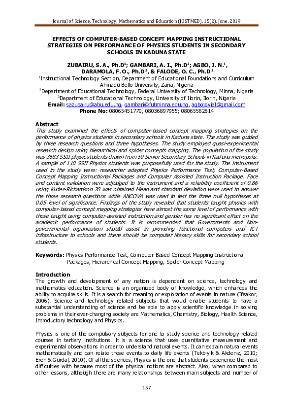(PDF) EFFECTS OF COMPUTER-BASED CONCEPT MAPPING INSTRUCTIONAL STRATEGIES ON PERFORMANCE OF ...
