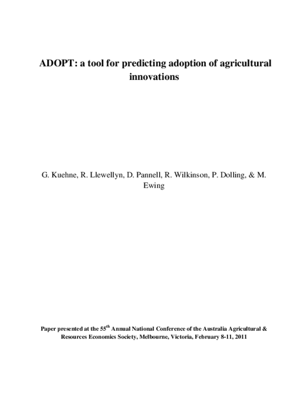 (PDF) ADOPT: Adoption and diffusion outcome prediction tool