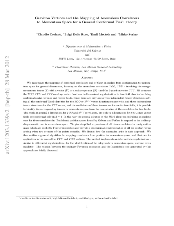 Pdf Graviton Vertices And The Mapping Of Anomalous Correlators To
