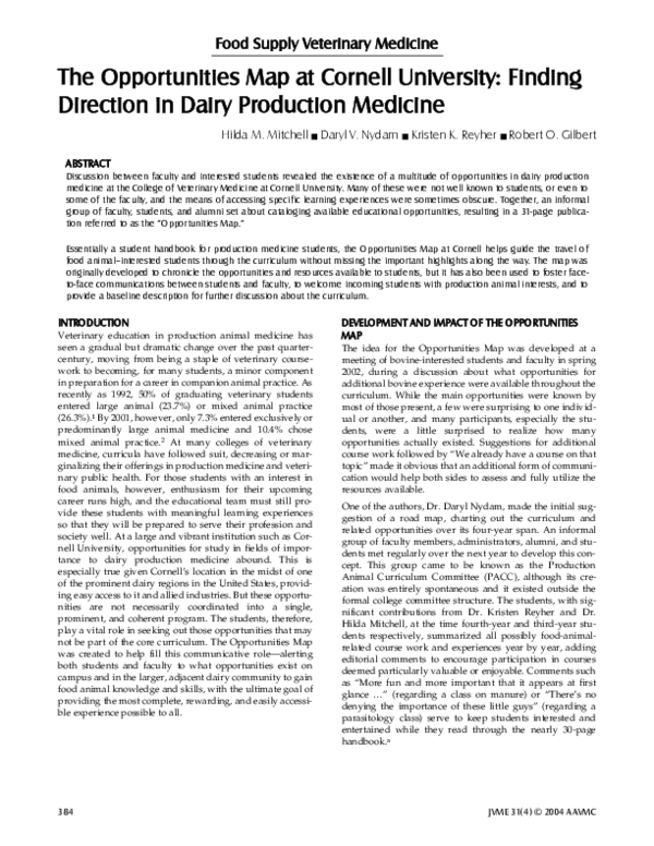 (PDF) The Opportunities Map at Cornell University: finding direction in ...