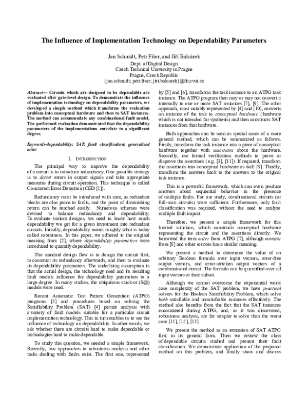 (PDF) The Influence of Implementation Technology on Dependability ...