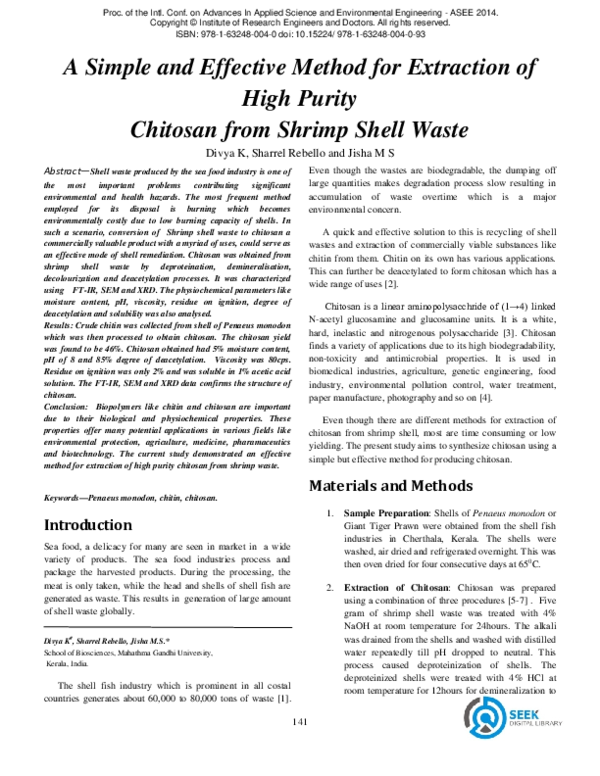 (PDF) A Simple and Effective Method for Extraction of High Purity ...