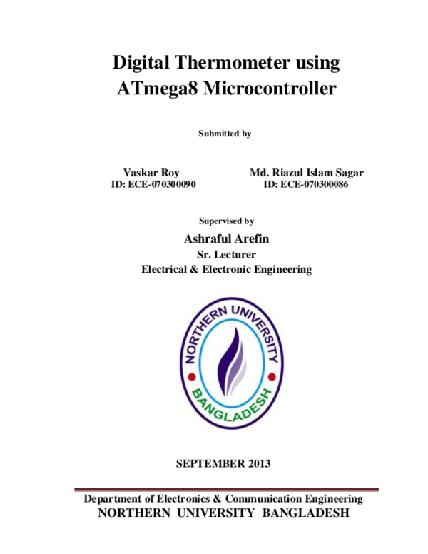 Pdf Digital Thermometer Using Atmega8 Microcontroller