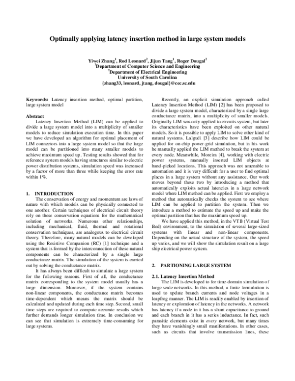 (PDF) Optimally applying latency insertion method in large system models