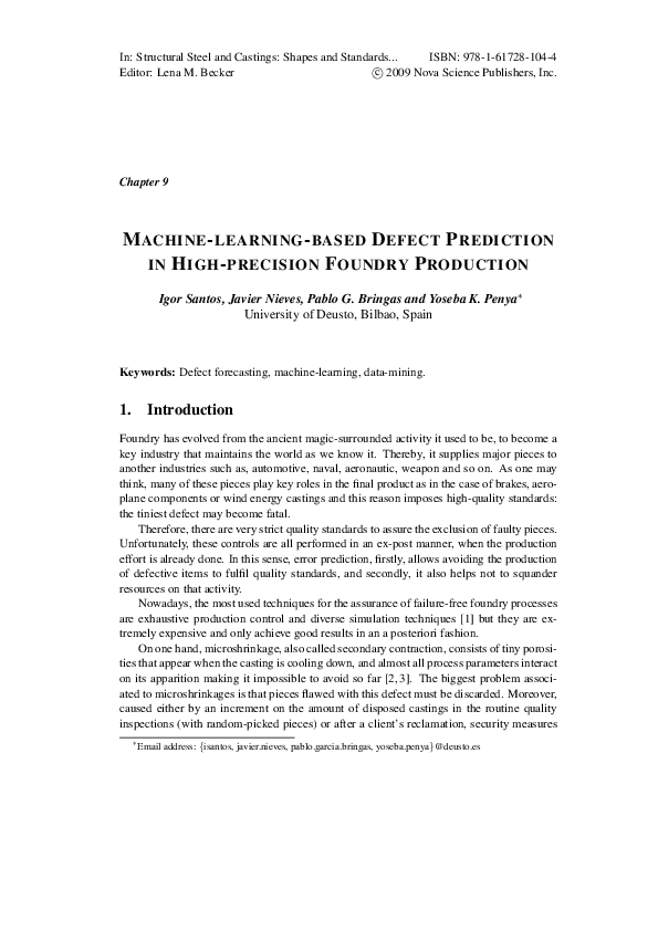 (PDF) Machine-Learning-Based Defect Prediction in High-Precision ...