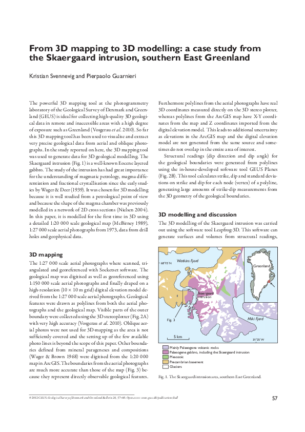 (PDF) From 3D mapping to 3D modelling: a case study from the Skaergaard ...