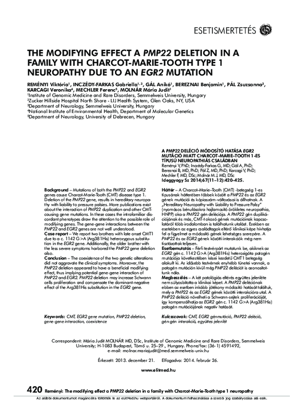 (PDF) The modifying effect a PMP22 deletion in a family with Charcot ...