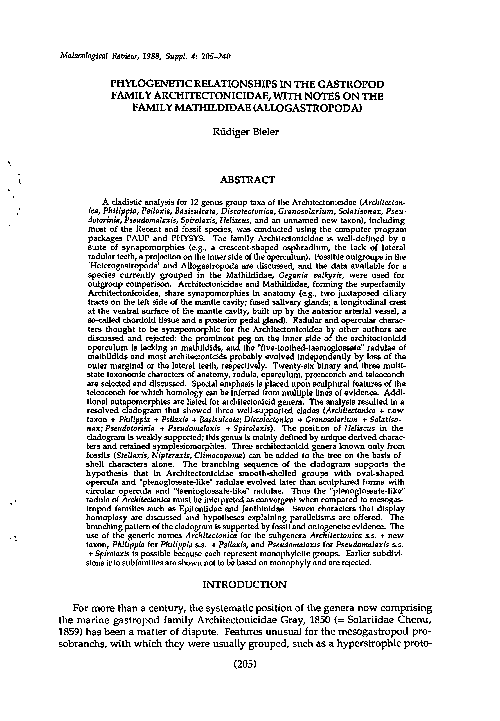 (PDF) Phylogenetic Relationships in the Gastropod Family ...