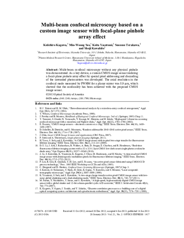 (PDF) Multi-beam confocal microscopy based on a custom image sensor ...