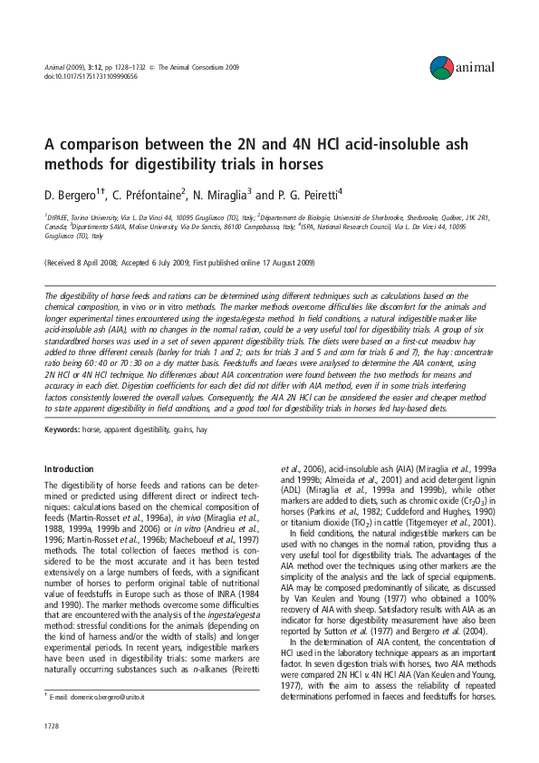 (PDF) A comparison between the 2N and 4N HCl acid-insoluble ash methods ...
