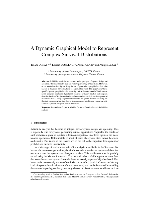 (PDF) A Dynamic Graphical Model to Represent Complex Survival Distributions