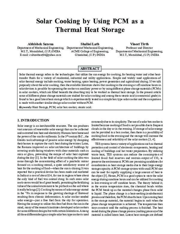 (PDF) 2013-Solar Cooking by Using PCM as a Thermal Heat Storage